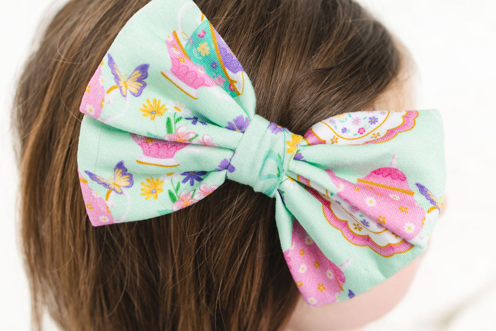 Tea Three Bamboo Alligator Clip Bows – Mama Lulu