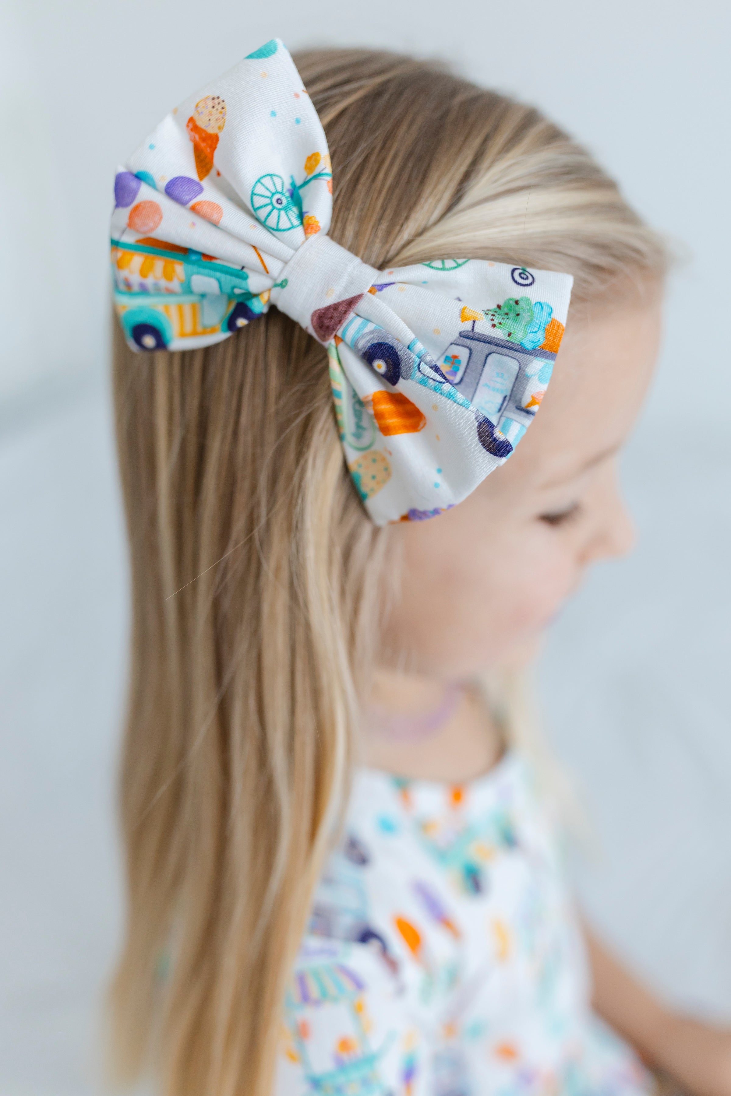Ice Cream Bamboo Alligator Clip Bows – Mama Lulu