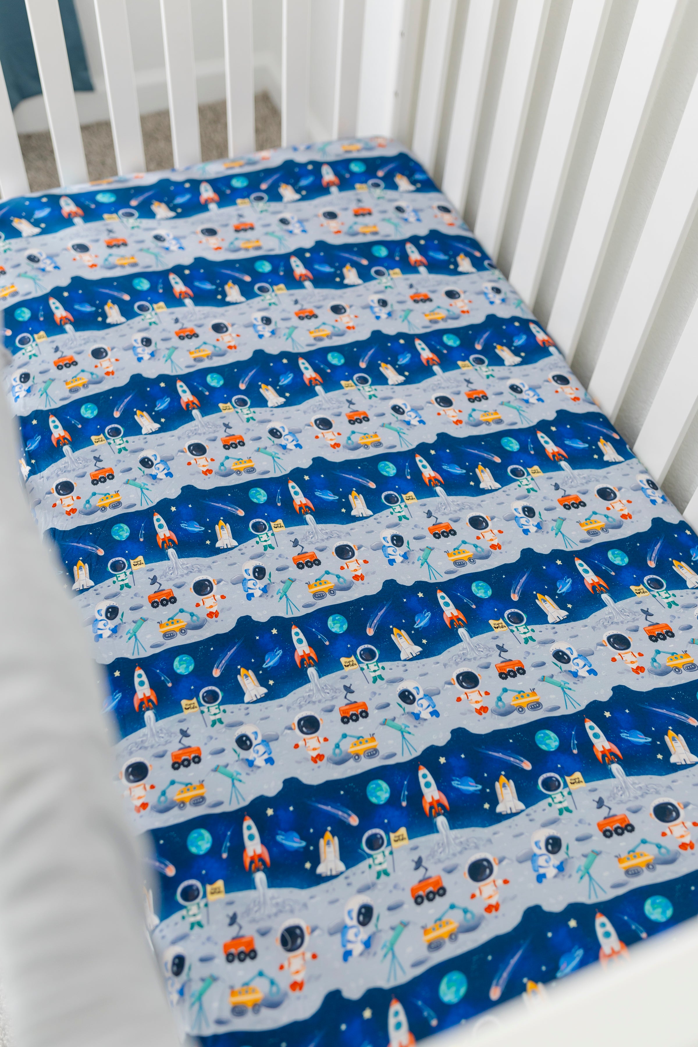 Space Crib Sheet – Mama Lulu