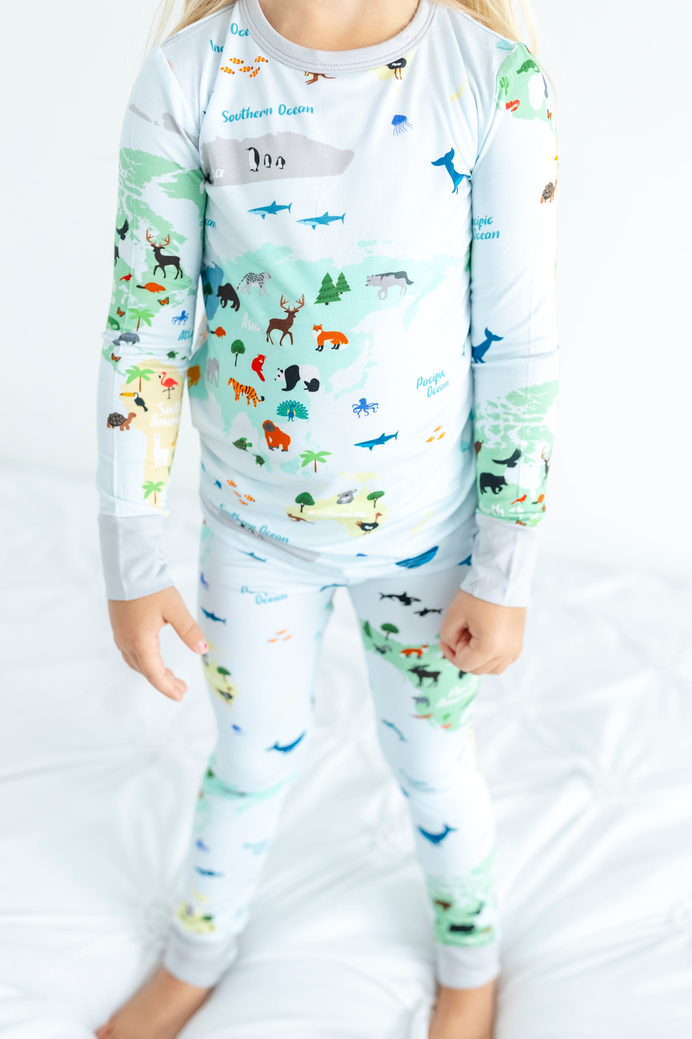 World Map Long Sleeve Pjs – Mama Lulu